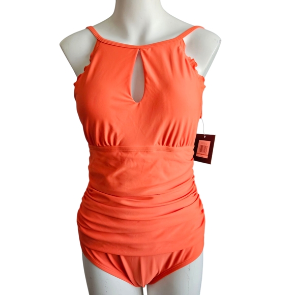 Ellen Tracy | Swim | Ellen Tracy One Piece High Neck Swimsuit With ...